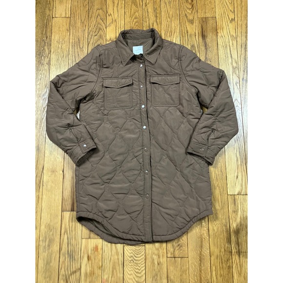 Love Tree | Jackets & Coats | Love Tree Quilted Shirt Jacket Longline ...